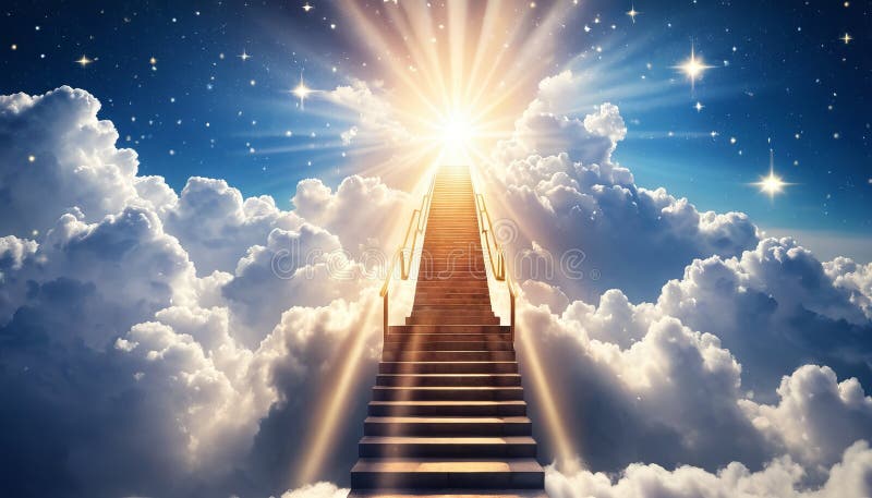 Heavenly Stairway To the Stars: a Celestial Path through Radiant Clouds ...