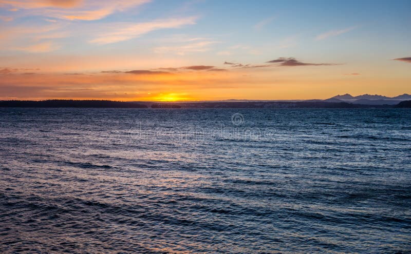 Heavenly Sunset Sky 3 stock photo. Image of seattle - 142149608