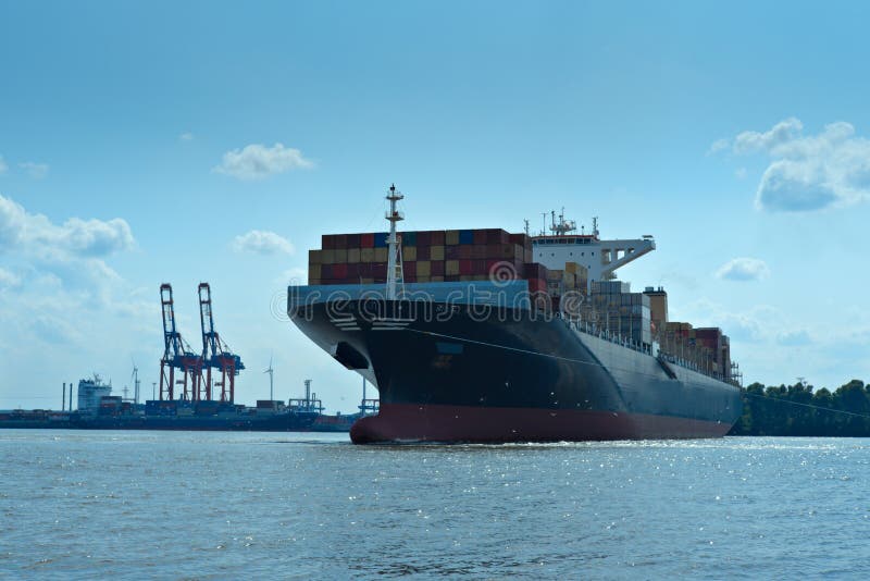 Heavily Loaded Cargo Ship / Tanker / Freighter Stock Photo - Image of ...
