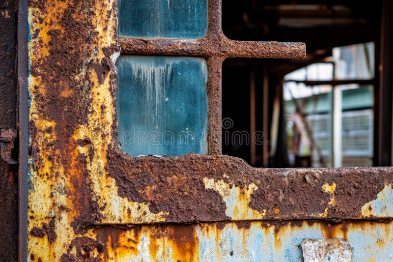 A Heavily Rusted Iron Sheet with Bold, Uneven Corrosion and Deep Brown ...
