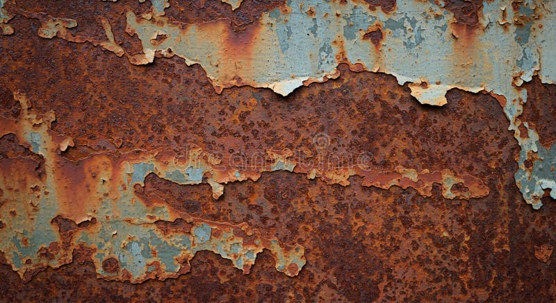 Heavily Rusted Metal Surface with Peeling Paint. the Rust Creates a ...
