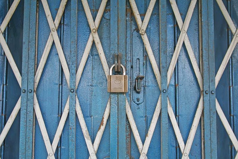 Heavily Secure and Locked Iron Shop Entrance Stock Photo - Image of ...