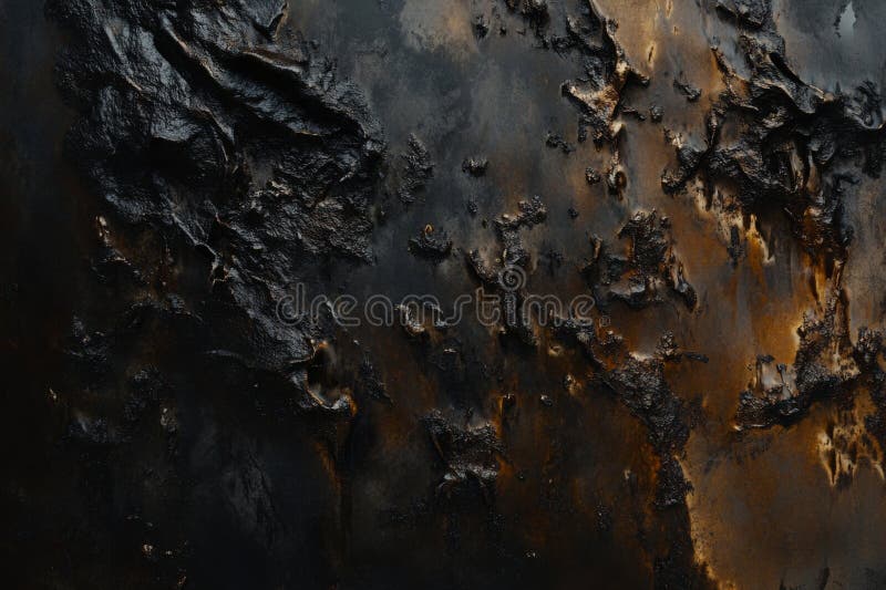 A Heavily Tarnished Iron Surface with Dark Streaks of Rust and Rough ...