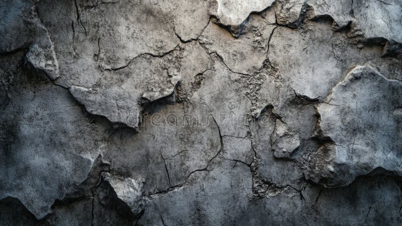 A Heavily Textured Concrete Wall with Deep Cracks and Irregular Bumps ...