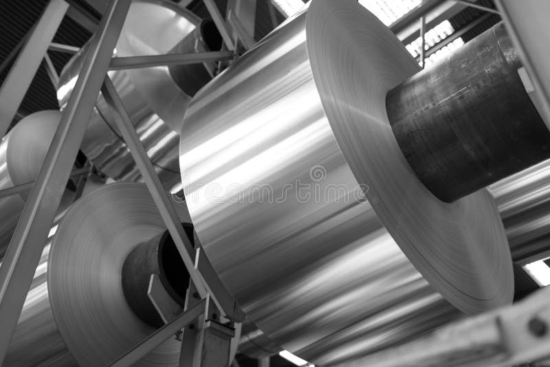 Heavy Aluminum Coils Stacked Stock Image - Image of round, rough: 98424877