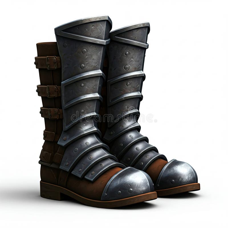 Heavy Armored War Boots stock illustration. Illustration of sabatons - 358989453
