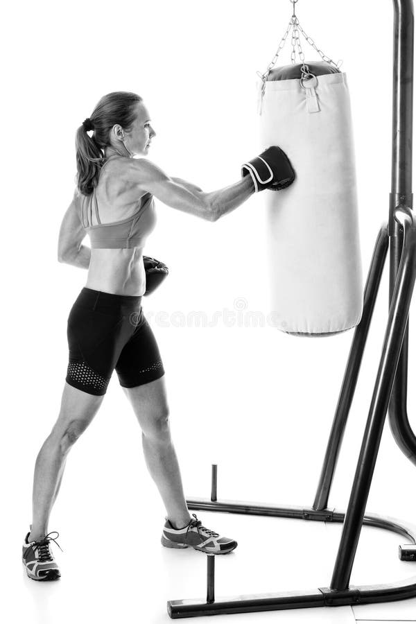 Heavy Bag Exercise stock photo. Image of white, studio - 59241990