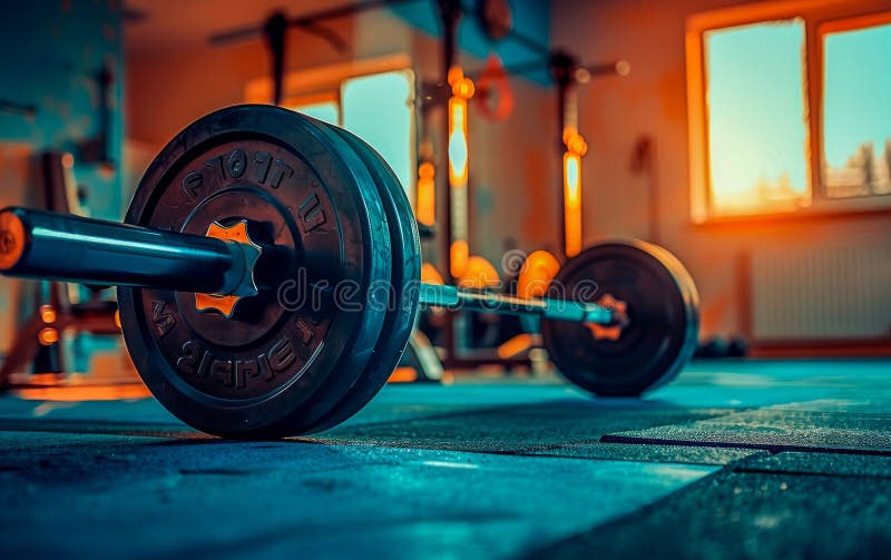 Heavy Barbell in Modern Gym. Generative Ai Stock Illustration ...