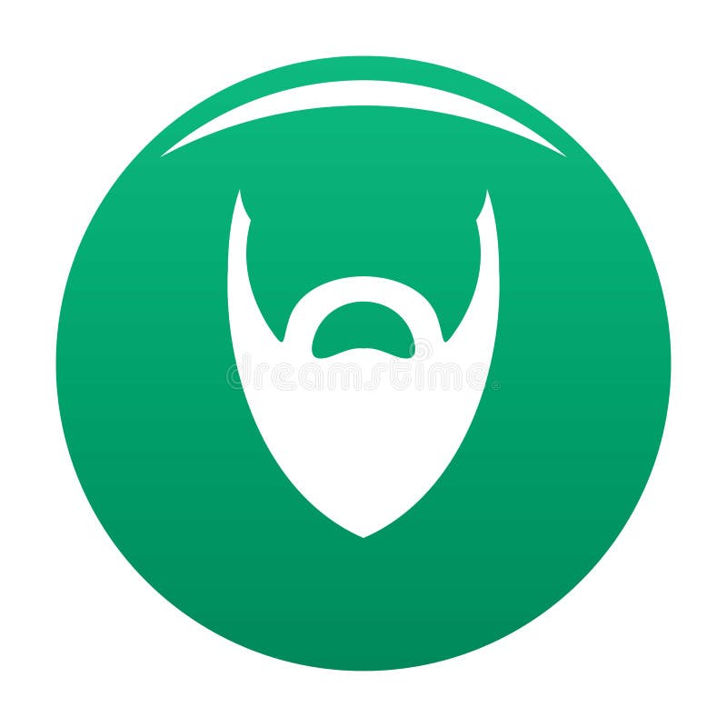 Heavy Beard Icon Vector Green Stock Vector - Illustration of moustache ...