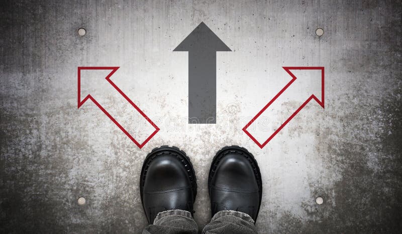 Heavy Black Leather Boots and Three Arrows on Ground Stock Image ...