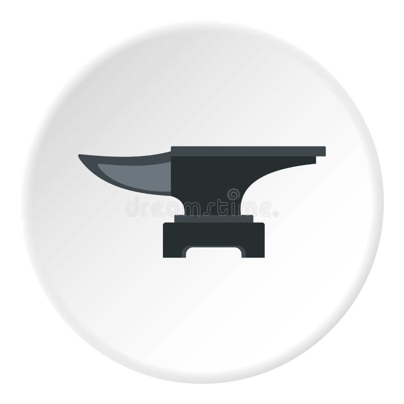 Heavy Black Metal Anvil Icon Circle Stock Vector - Illustration of ...