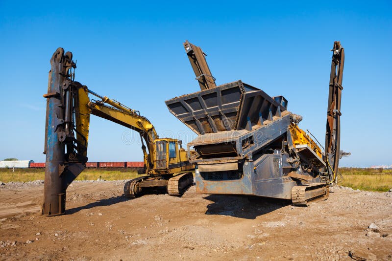 Heavy building machines stock photo. Image of quarry - 45581718