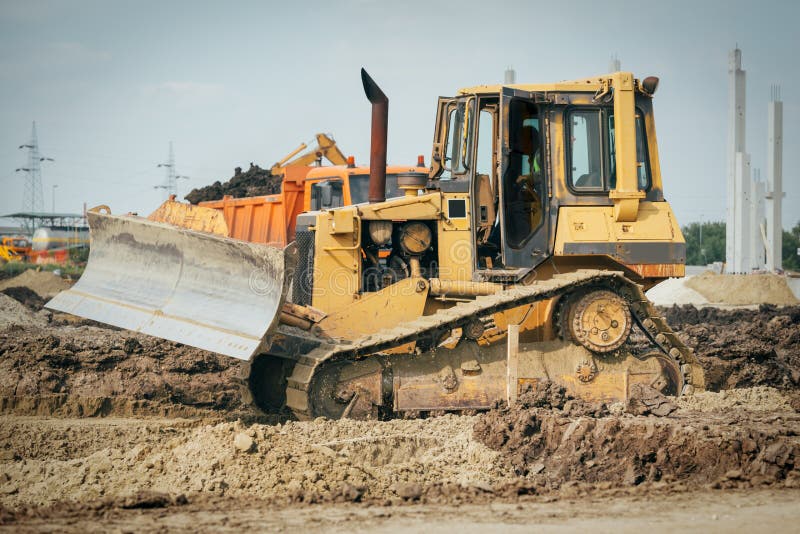 Heavy Bulldozer stock image. Image of diesel, outdoor - 55135563
