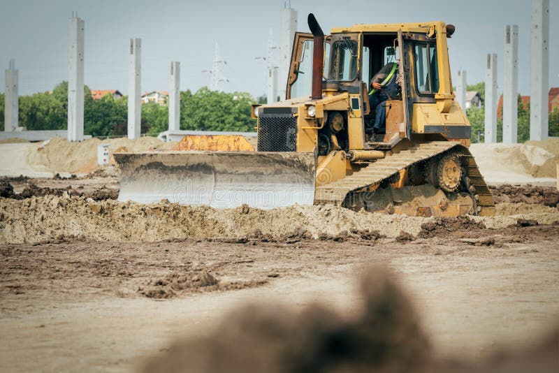 Heavy Bulldozer stock image. Image of excavation, tractor - 55136051