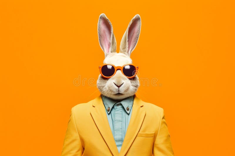 Heavy Bunny Anthropomorphic Bright Colors Trendy Coo, Generative AI ...