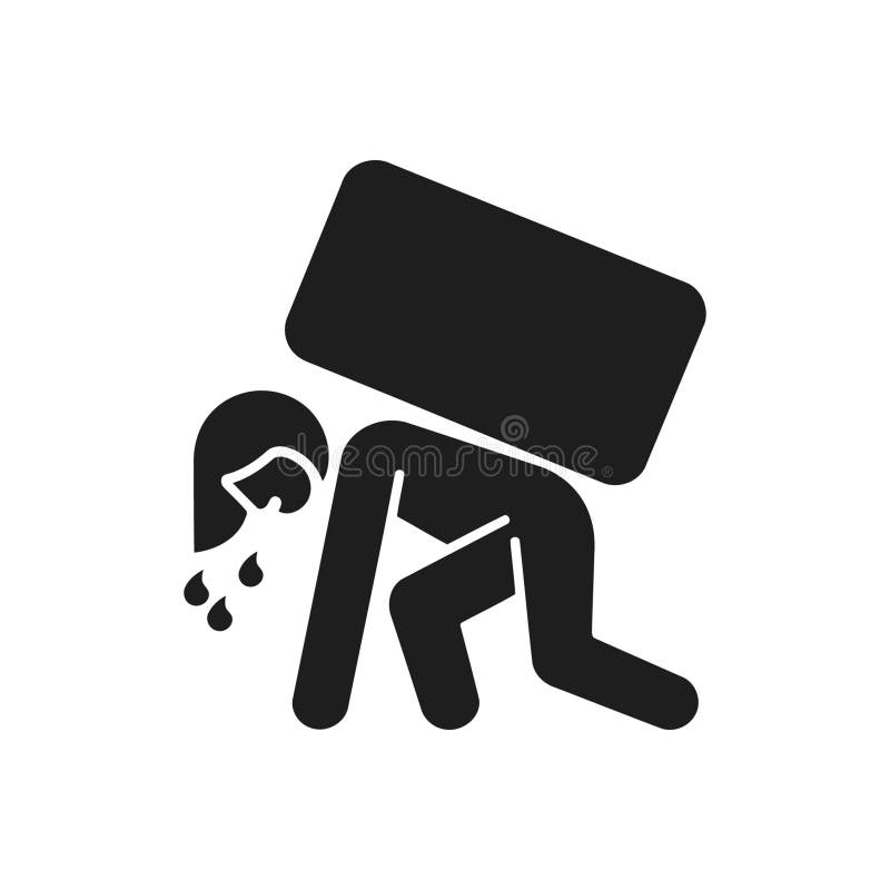Heavy Burden Crying Icon stock vector. Illustration of vector - 361856662