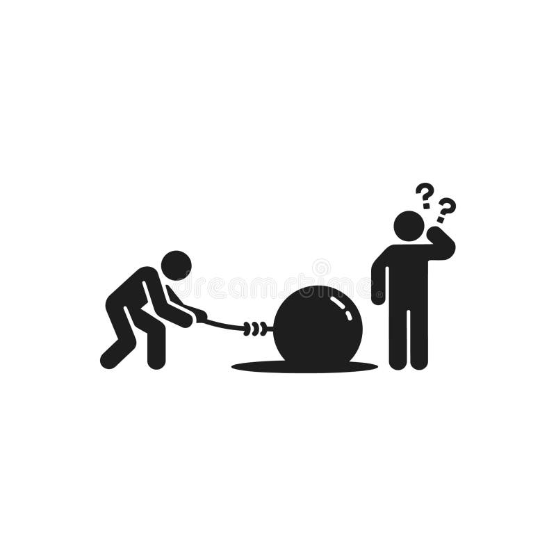 Heavy Burden Effort icon stock vector. Illustration of struggle - 361857360