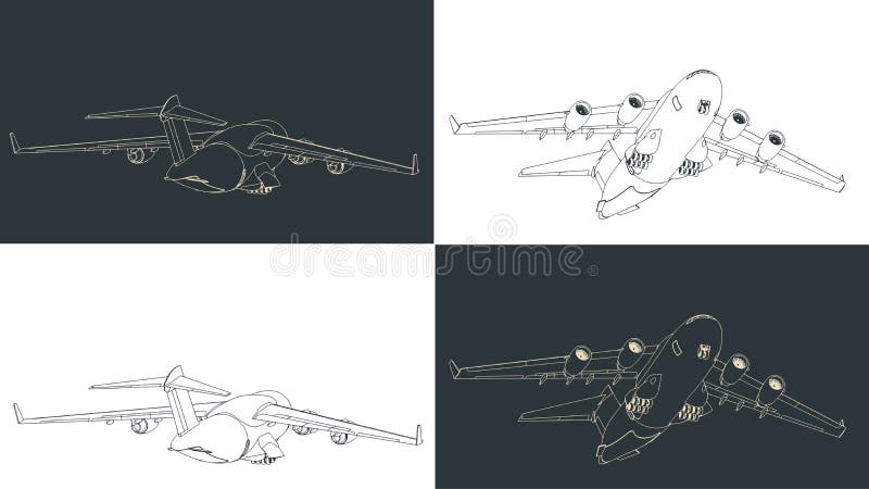 Heavy Cargo Aircraft Illustrations Stock Vector - Illustration of huge ...