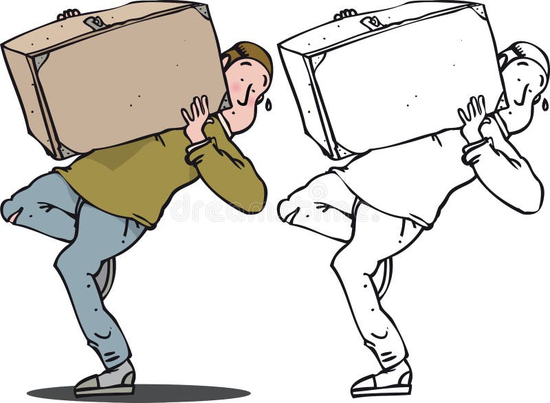 Man Lifting Heavy Box Stock Illustrations – 590 Man Lifting Heavy Box ...