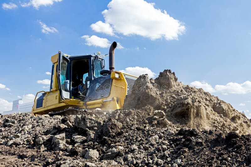 Heavy Caterpillar Construction Machine Stock Photo - Image of land ...