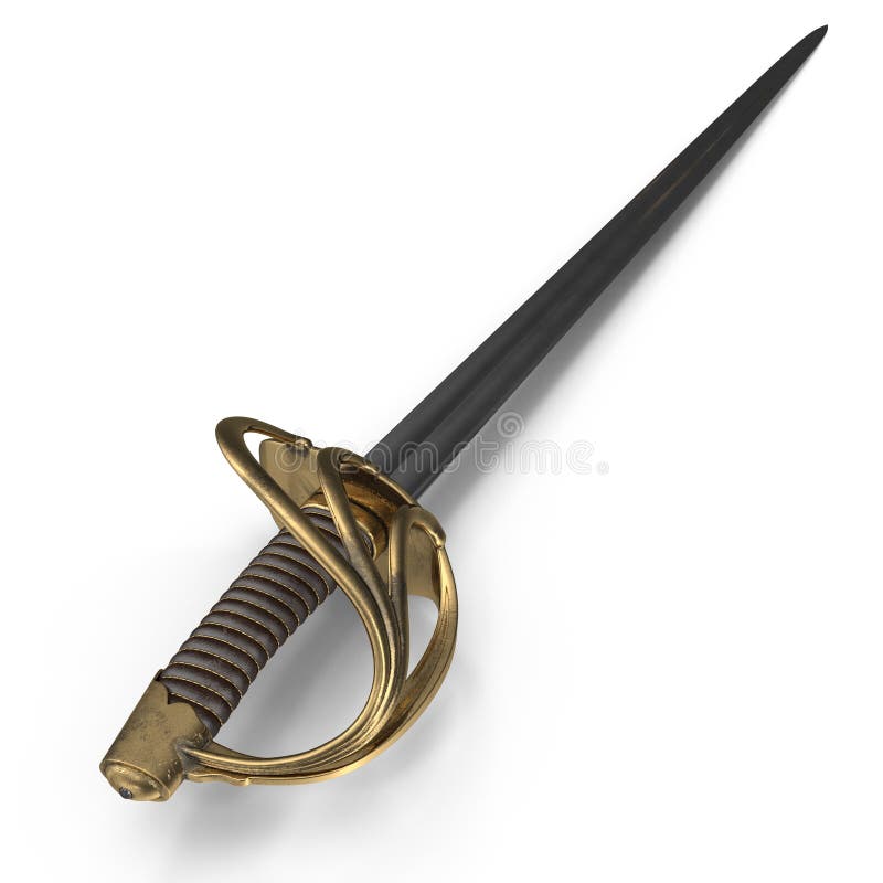 US Cavalry Sabre Outline Line Drawing on White Stock Vector ...