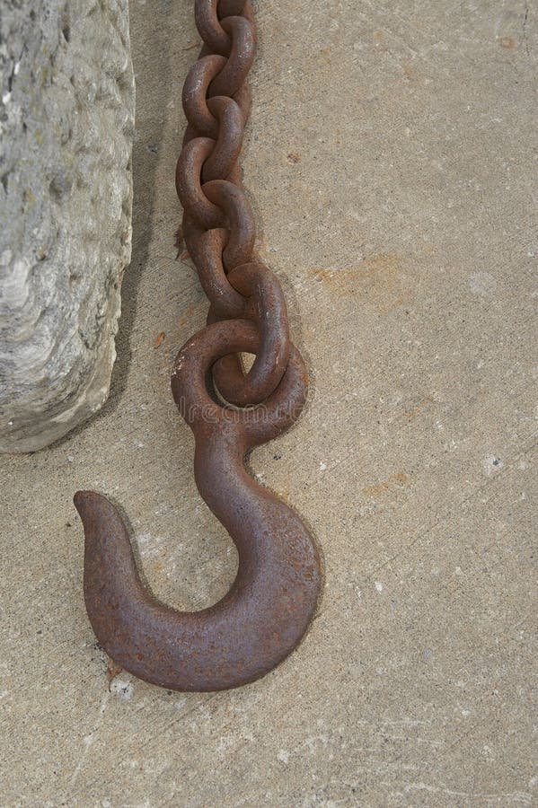 Heavy chain and hook stock photo. Image of clasp, link - 113686348