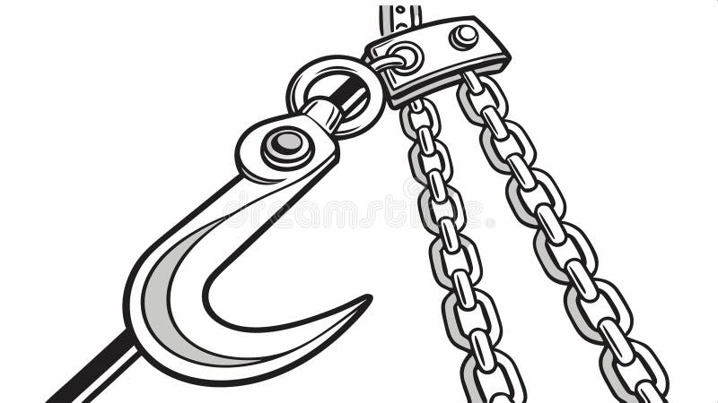 Heavy Chain with Hook, Industrial and Construction Equipment Vector ...