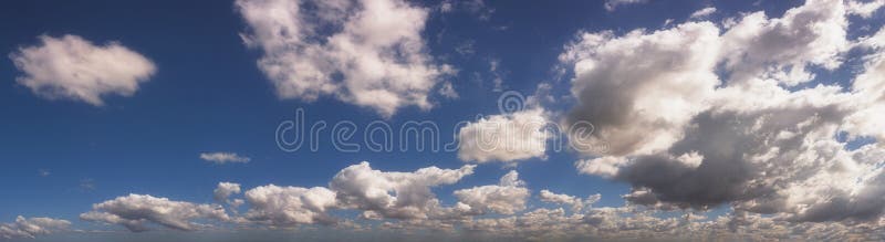 Heavy Cloud Cover Formations Floating in Blue Sky Stock Photo - Image ...