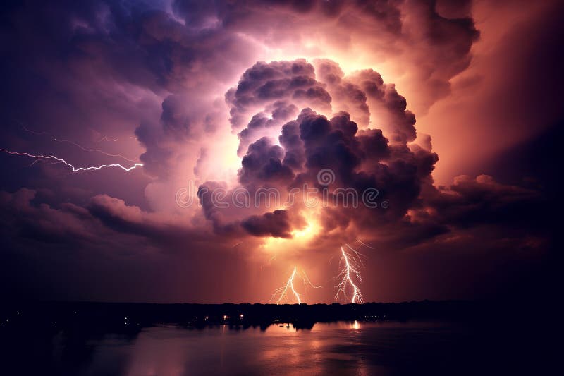 Heavy Clouds Bringing Thunder, Lightnings and Storm Stock Illustration ...
