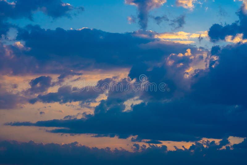 Heavy Cloudy Sky at Sunset. a Landscape of Beautiful Nature Stock Photo ...