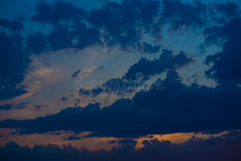 Heavy Cloudy Sky at Sunset. a Landscape of Beautiful Nature Stock Photo ...