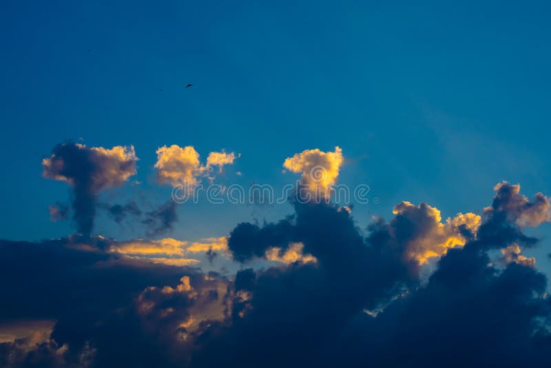 Heavy Cloudy Sky at Sunset. a Landscape of Beautiful Nature Stock Image ...