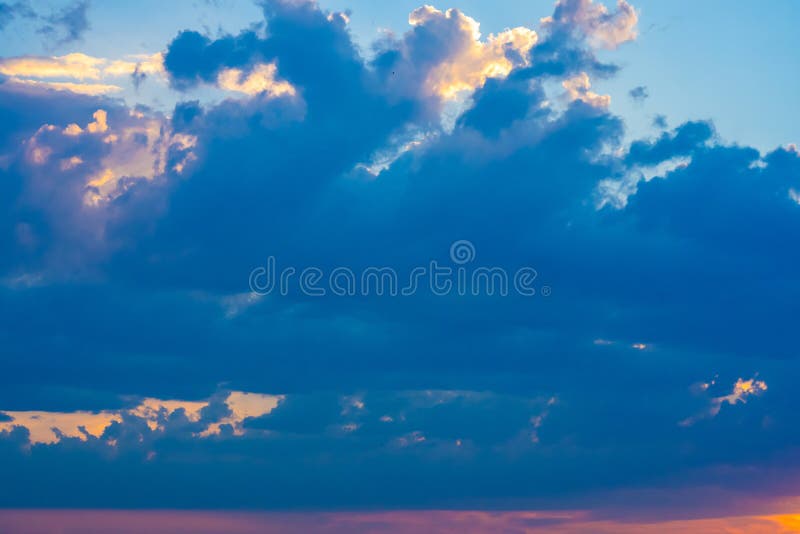 Heavy Cloudy Sky at Sunset. a Landscape of Beautiful Nature Stock Photo ...