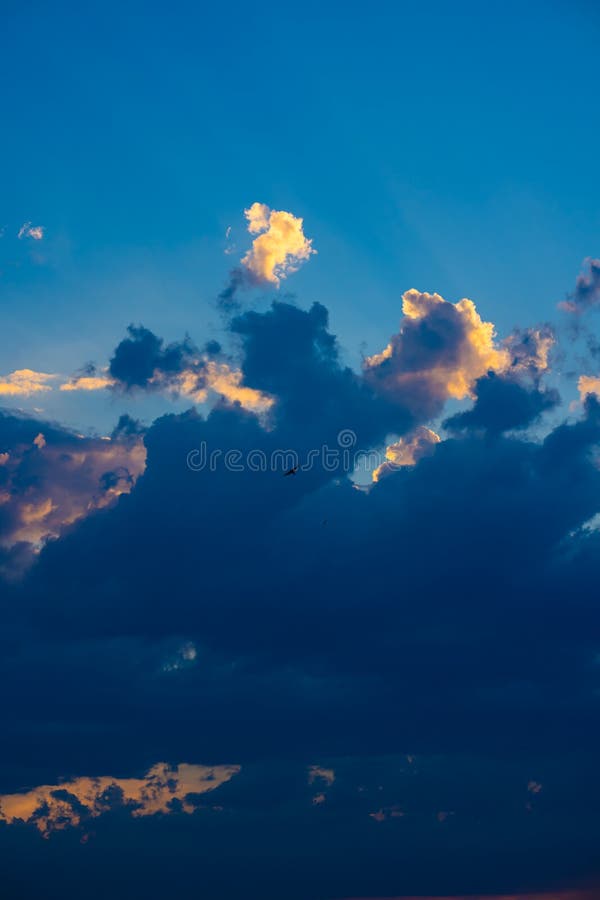 Heavy Cloudy Sky at Sunset. a Landscape of Beautiful Nature Stock Photo ...