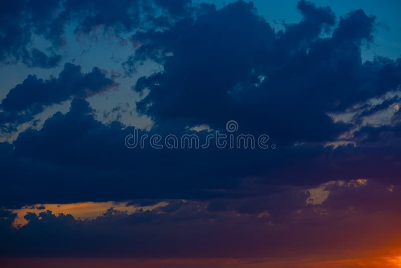 Heavy Cloudy Sky at Sunset. a Landscape of Beautiful Nature Stock Photo ...