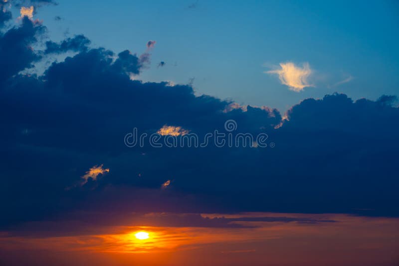 Heavy Cloudy Sky at Sunset. a Landscape of Beautiful Nature Stock Image ...