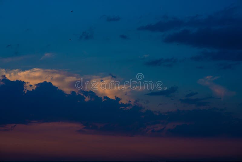 Heavy Cloudy Sky at Sunset. a Landscape of Beautiful Nature Stock Image ...