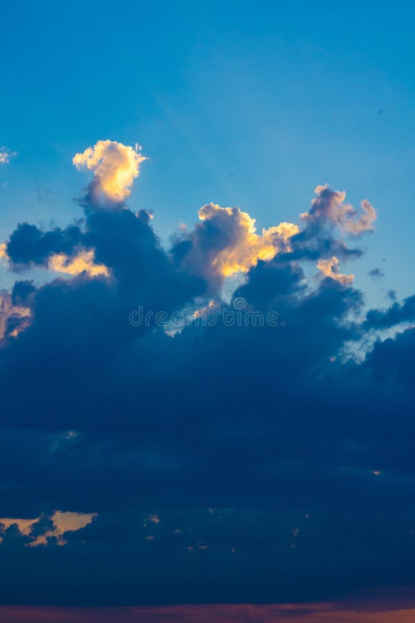 Heavy Cloudy Sky at Sunset. a Landscape of Beautiful Nature Stock Image ...