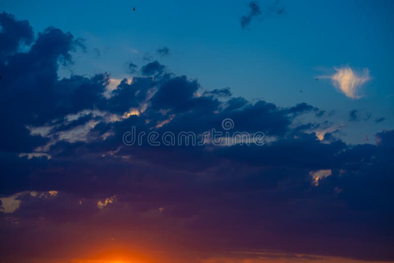 Heavy Cloudy Sky at Sunset. a Landscape of Beautiful Nature Stock Image ...
