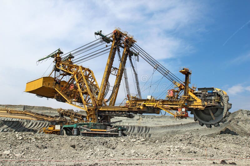 Heavy Coal Excavator in Coal Mine Stock Photo - Image of coal, machine ...