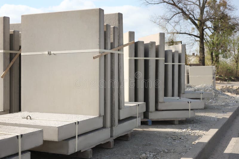 Heavy Concrete Blocks Outdoors on Sunny Day Stock Photo - Image of ...