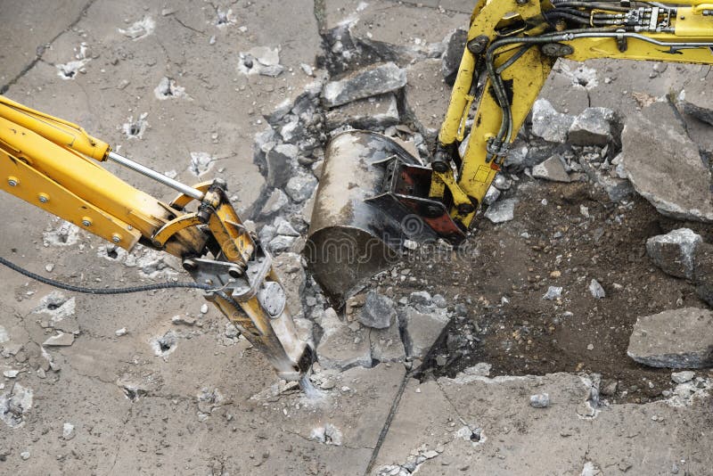 Heavy Construction Equipment Works on the Construction and Repair of ...