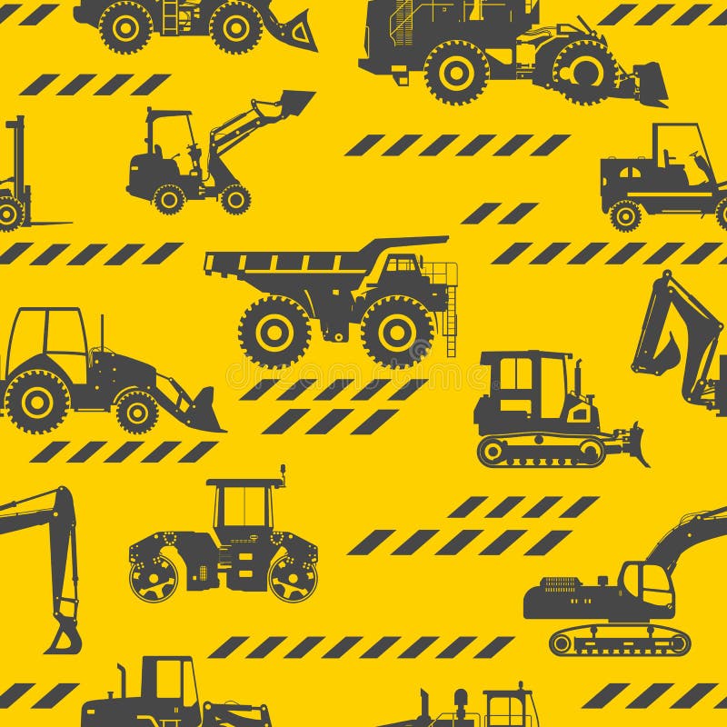 Construction Machines Pattern Stock Illustrations – 221 Construction ...