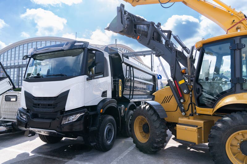 Heavy Construction Machines during a Work Stock Image - Image of ...