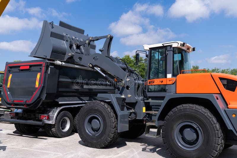 Heavy Construction Machines during a Work Stock Image - Image of ...
