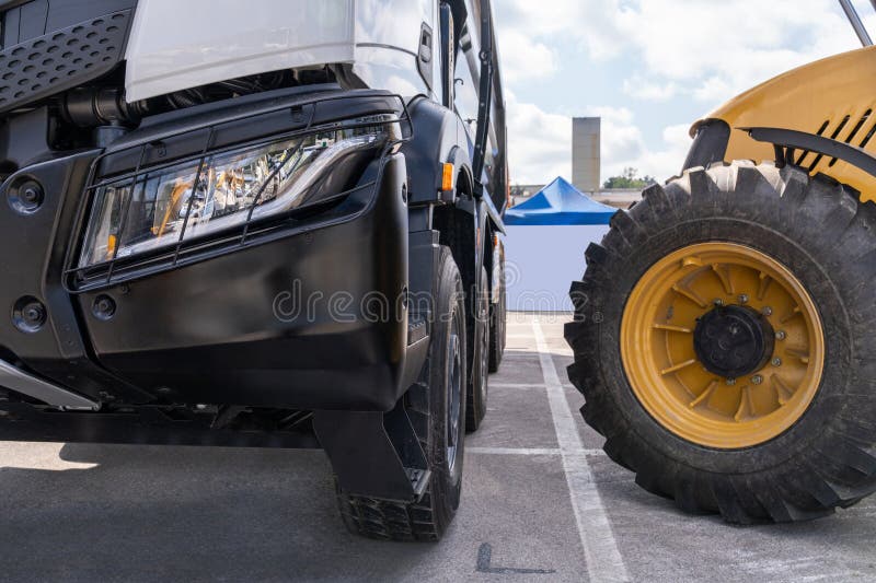 Heavy Construction Machines during a Work. Stock Image - Image of fleet ...