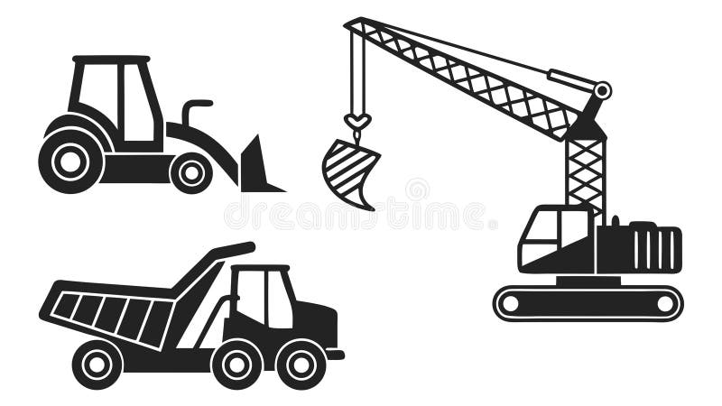 Heavy Construction Vehicles, Vector Design Generative AI Stock Vector - Illustration of ...