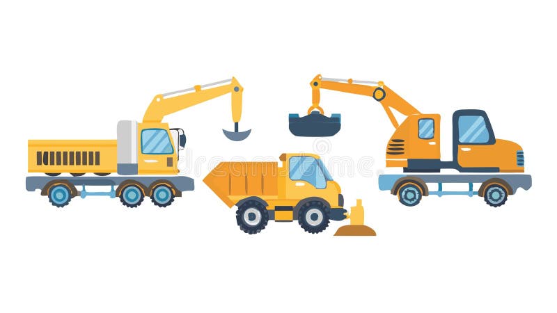Heavy Construction Vehicles Vector, Earthmoving Development, Vector Design Generative AI Stock ...