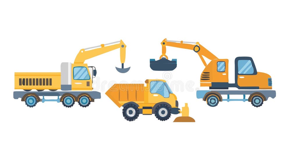Heavy Construction Vehicles Vector, Earthmoving Development, Vector Design Generative AI Stock ...