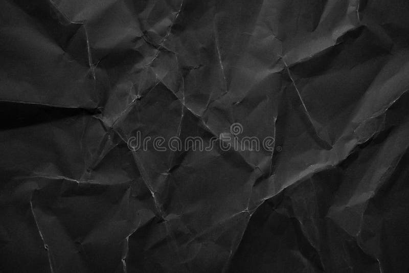 Heavy Crumpled Black Paper Texture Background Stock Image - Image of ...